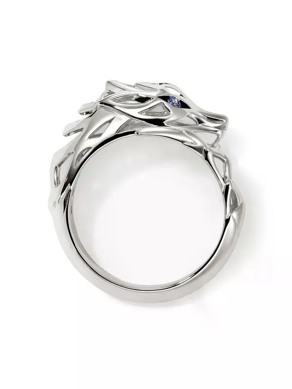 John Hardy Sterling Naga Ring With Blue Sapphire