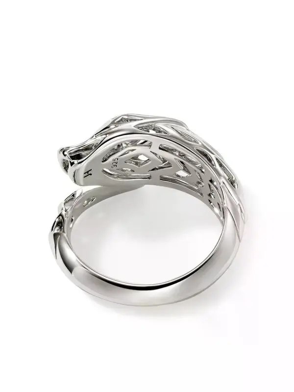 John Hardy Sterling Naga Ring With Blue Sapphire