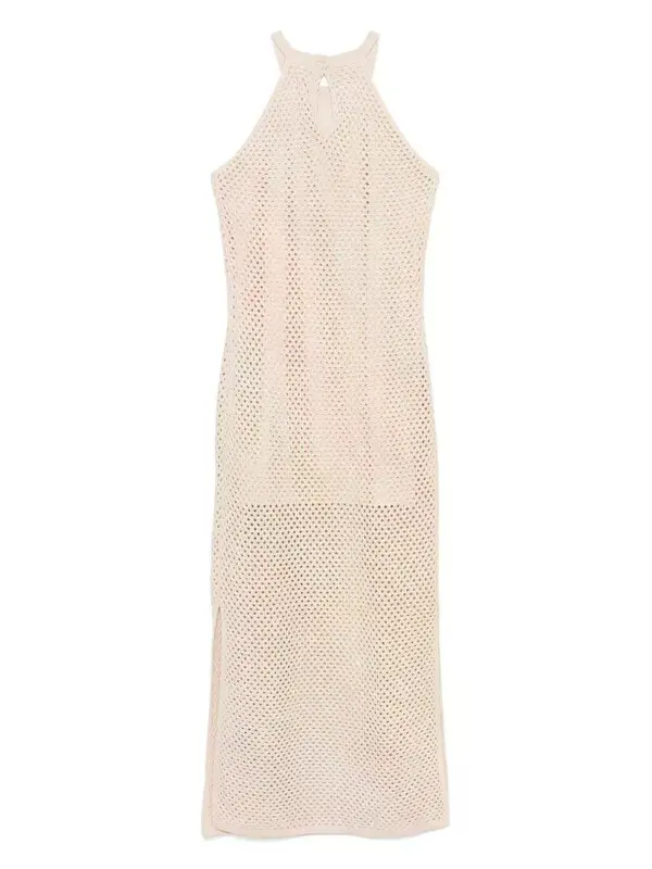 Dkny Open-knit Maxi Dress - Neutrals