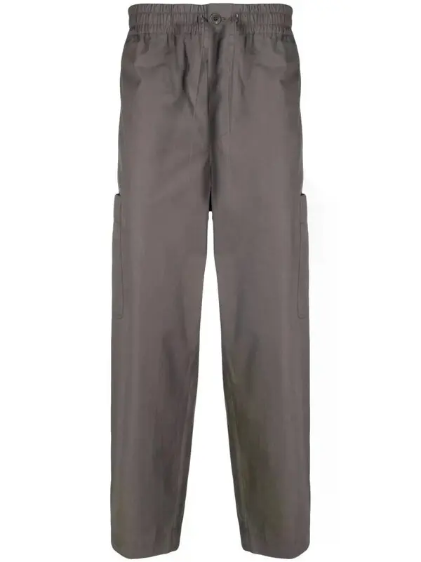 Kenzo Logo Patch Straight-leg Cotton Trousers