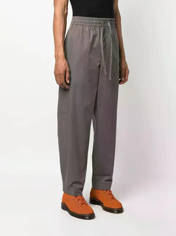 Kenzo Logo Patch Straight-leg Cotton Trousers