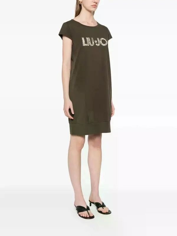 Liu Jo Logo Embellished Mini Dress - Green