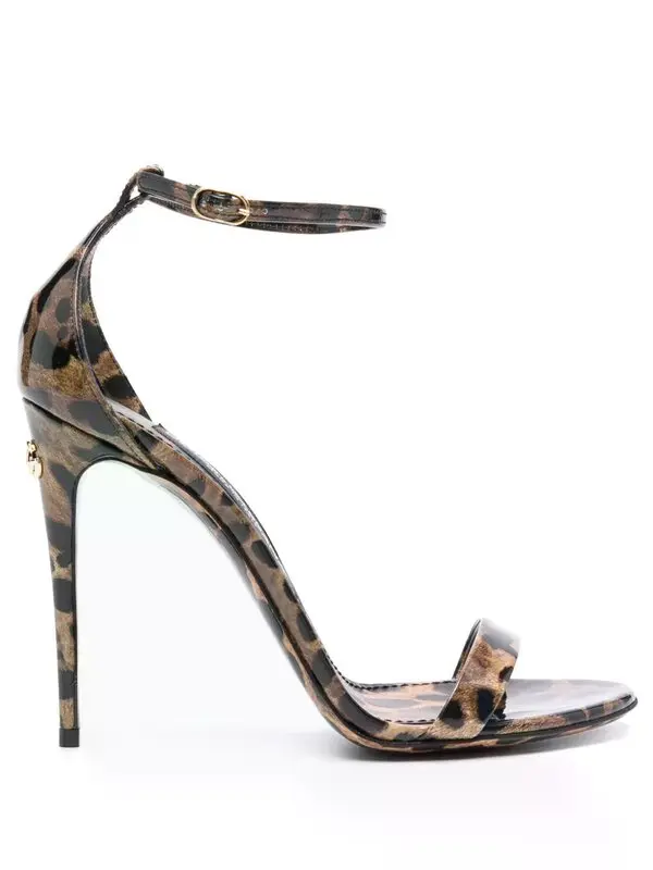 Dolce & Gabbana 110mm Leopard-print Stiletto Sandals - Black
