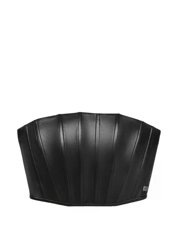 Marc Jacobs Strapless Leather Corset Top - Black