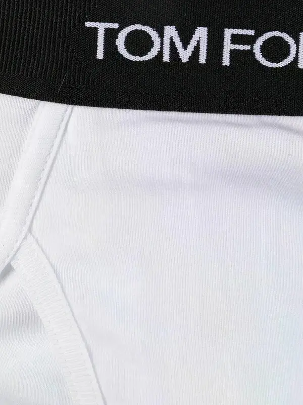 TOM FORD Logo Waistband Briefs - White