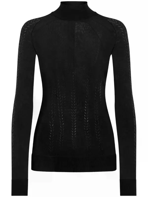 Dolce & Gabbana Silk Mock-turtleneck Sweater With Stitch Detail