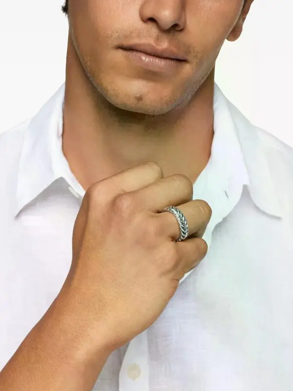 David Yurman Sterling Chevron Band Ring - Silver