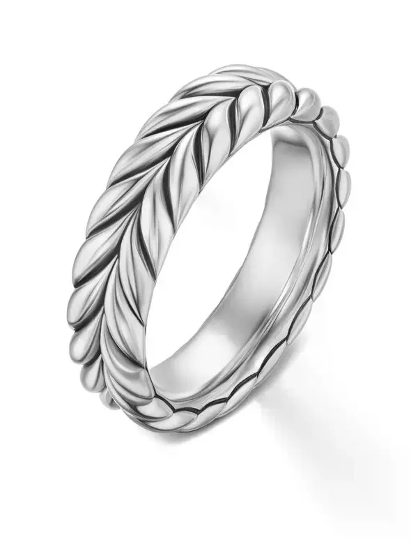 David Yurman Sterling Chevron Band Ring - Silver
