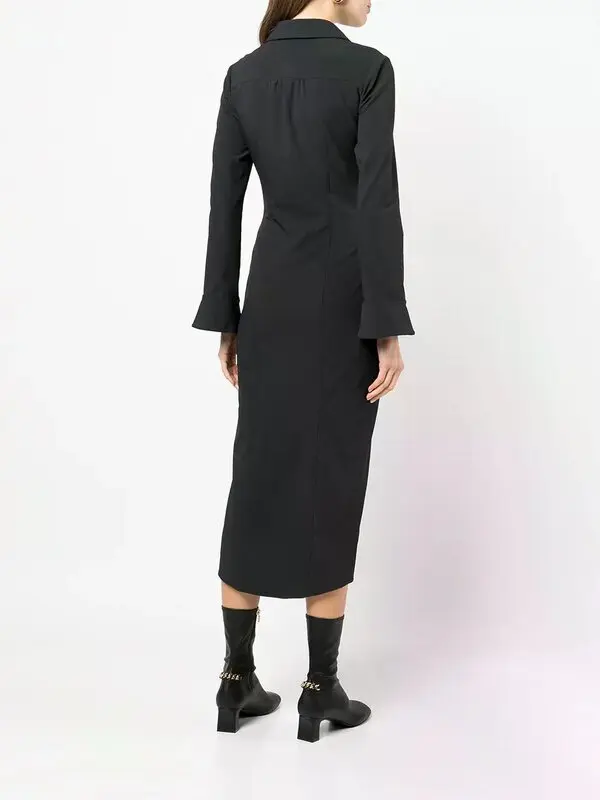 Cinq À Sept Mckenna Twist Midi Shirt Dress - Black