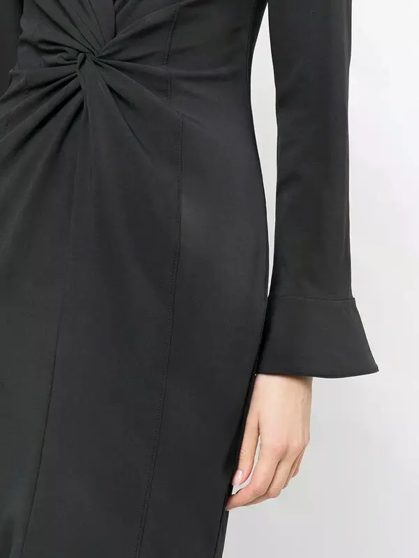 Cinq À Sept Mckenna Twist Midi Shirt Dress - Black