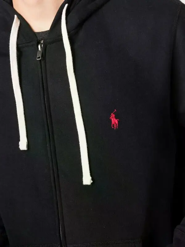 Polo Ralph Lauren Embroidered-logo Zip-up Hoodie - Black