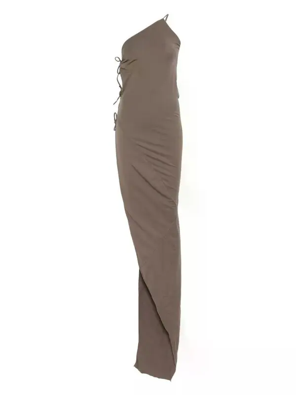 Rick Owens Taupe Asymmetric Sleeveless Maxi Dress - Grey