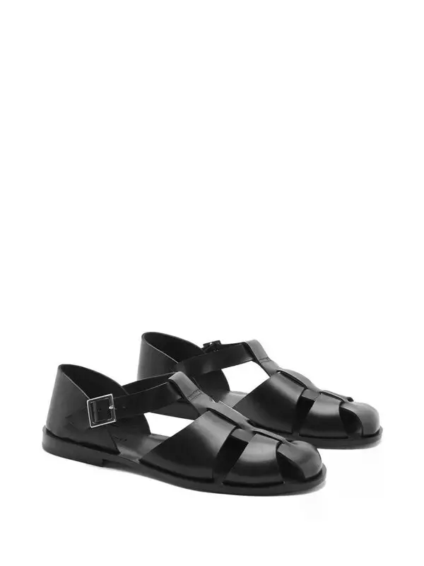 SCAROSSO Apollo Leather Sandals - Black