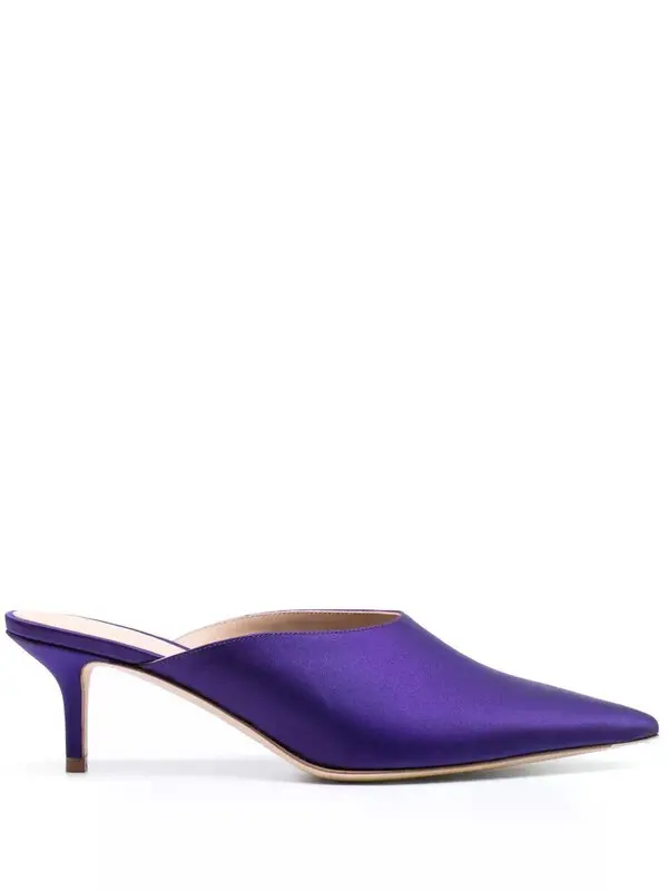 SCAROSSO Laura 60mm Satin Mules - Purple