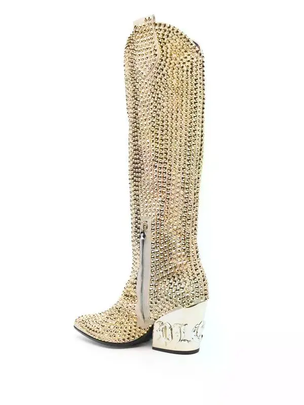 Philipp Plein Embellished Cowboy Calf-length Boots