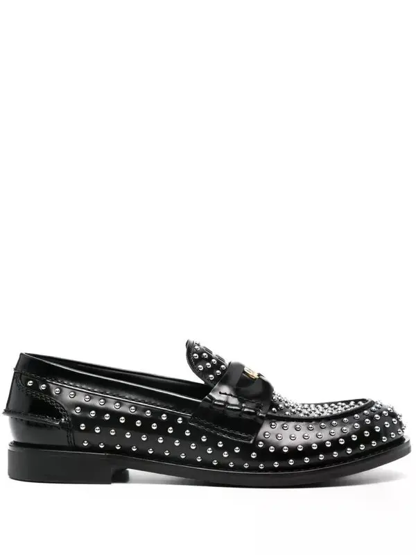 Miu Miu Stud-embellished Calf Leather Loafers