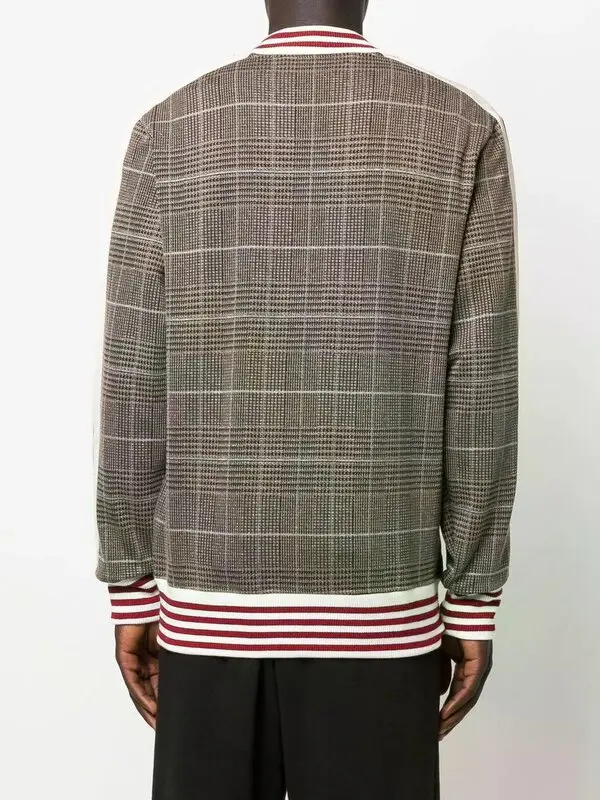 Palm Angels Checked Wool Blend Bomber Jacket