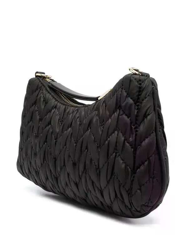 Versace Logo Plaque Matelassé Shoulder Bag