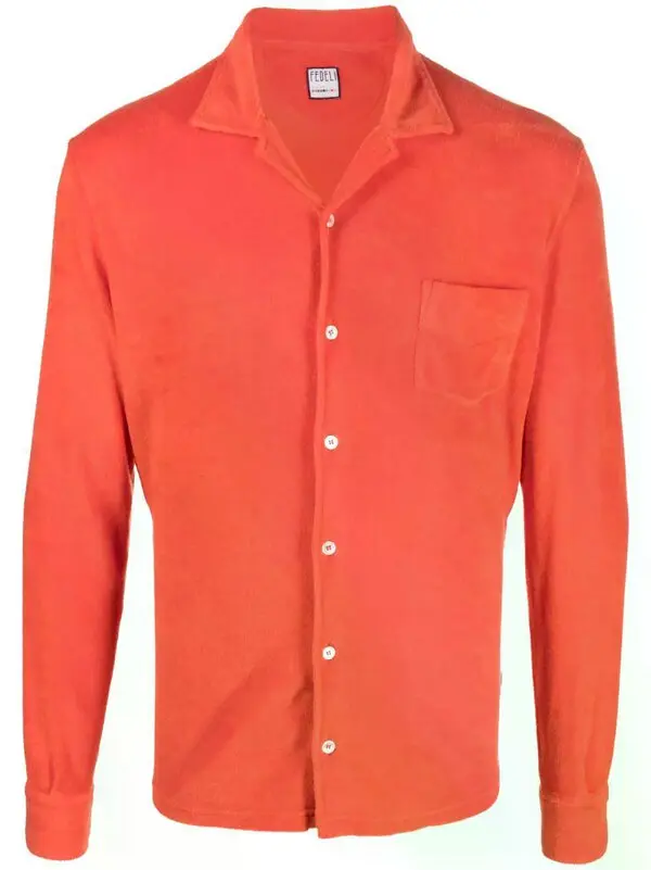 Fedeli Terry-cloth Cotton Shirt - Orange