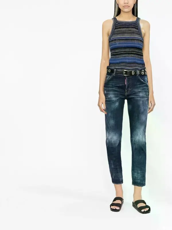 Dsquared2 Bleached Effect Skinny Jeans