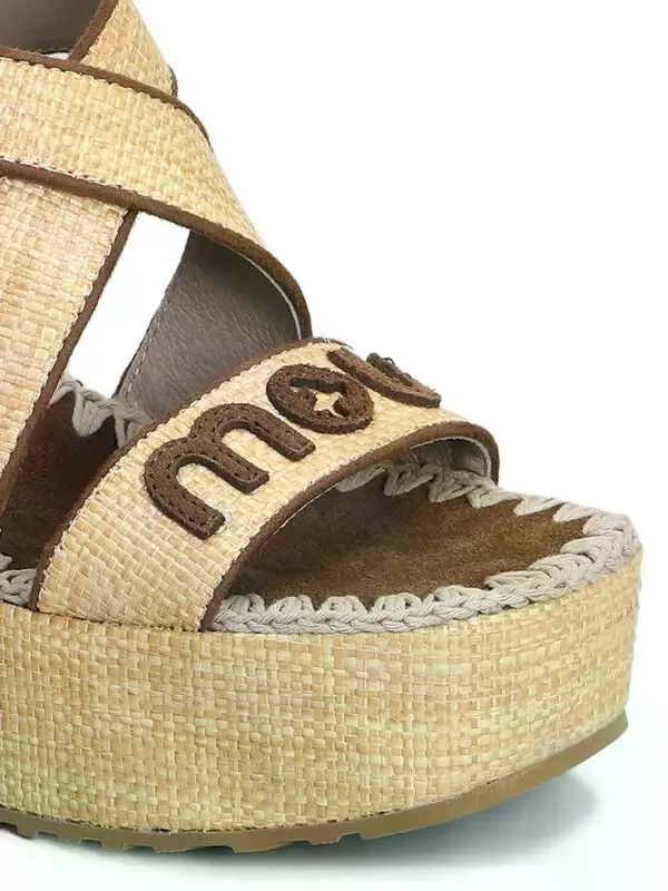 Mou 100mm Raffia Platform Sandals