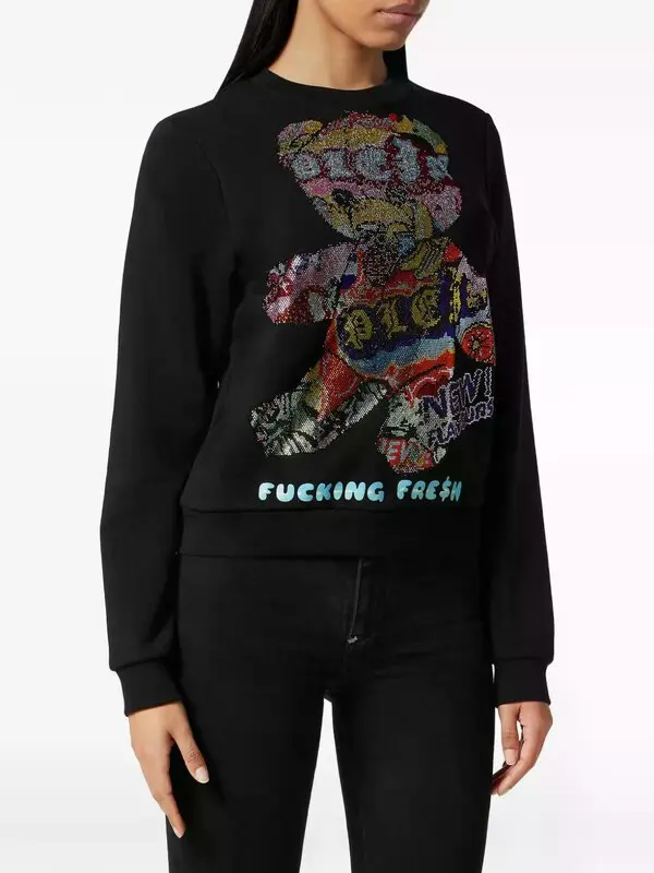 Philipp Plein Rhinestone Embellished Jersey Sweatshirt