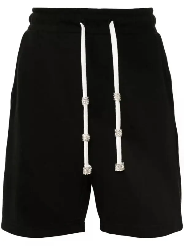 LOULOU Crystal-embellished Track Shorts