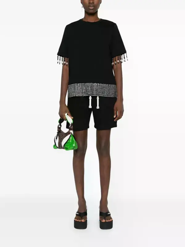 LOULOU Crystal-embellished Track Shorts