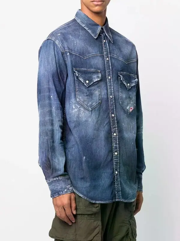 Dsquared2 Logo-patch Denim Shirt