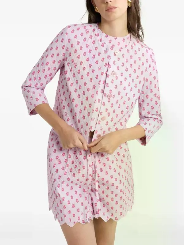 PATOU Floral-print Quilted Jacket - Pink