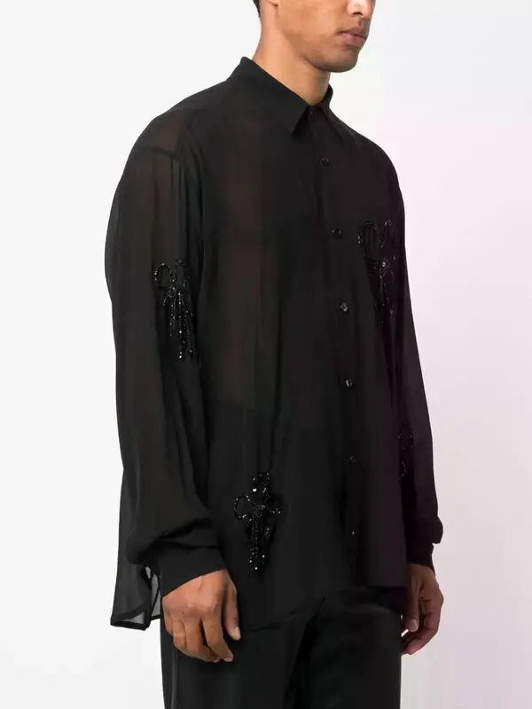 Gcds Bead-embellished Silk Shirt