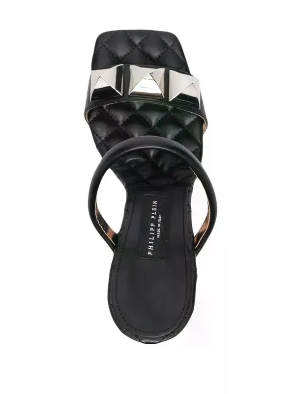 Philipp Plein Matelassé Leather Wedge Sandals