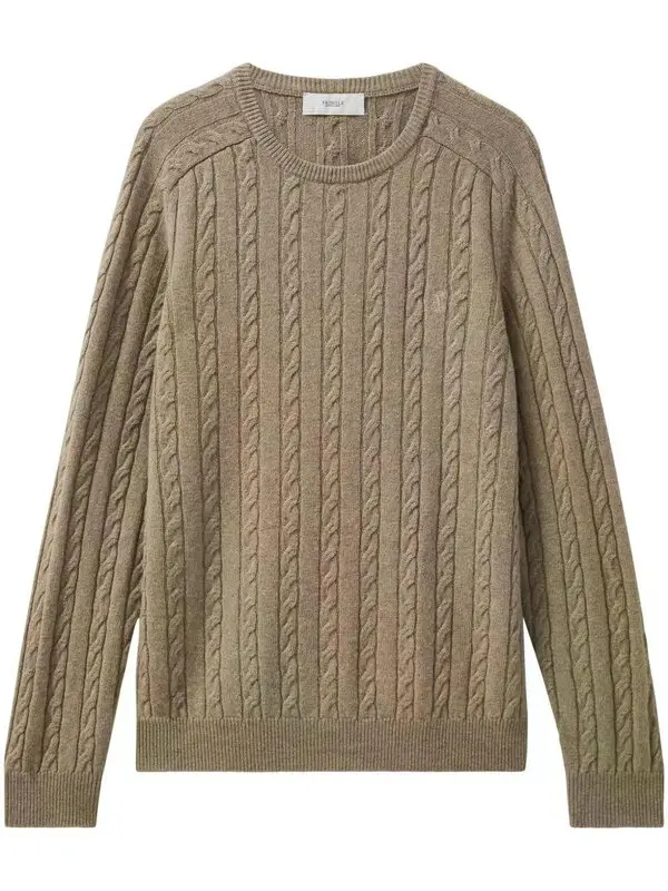 Pringle Of Scotland Cable Knit Wool Crew Neck Sweater - Neutrals