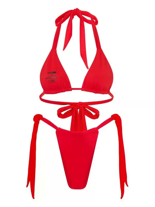 LET'S SWIM Triangle Bikini Top - Red