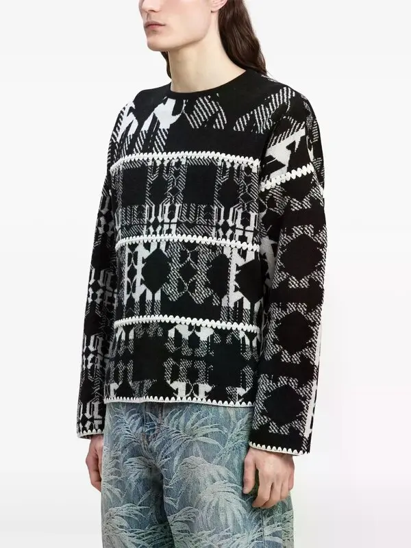 Palm Angels Intarsia-knit Monogram Jumper