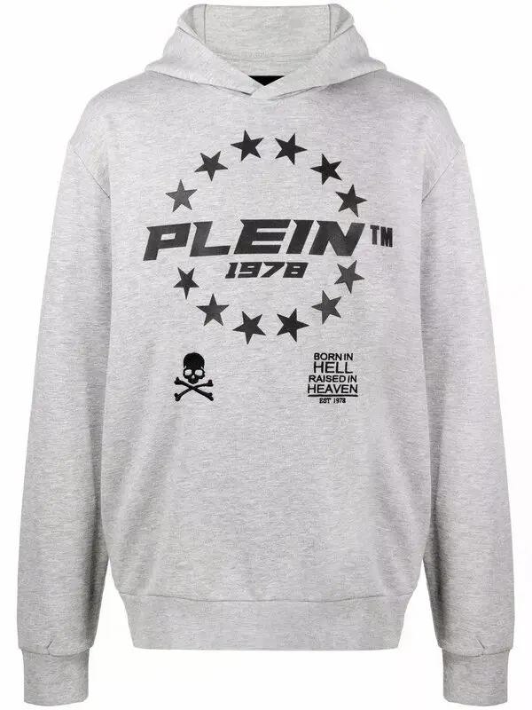 Philipp Plein Logo-print Pullover Hoodie - Grey