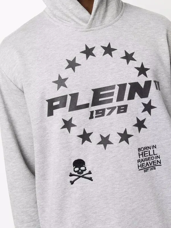 Philipp Plein Logo-print Pullover Hoodie - Grey