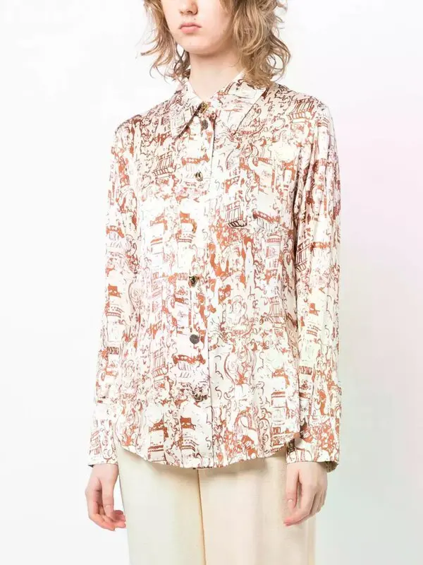 REJINA PYO Kora Printed Stretch-silk Blouse