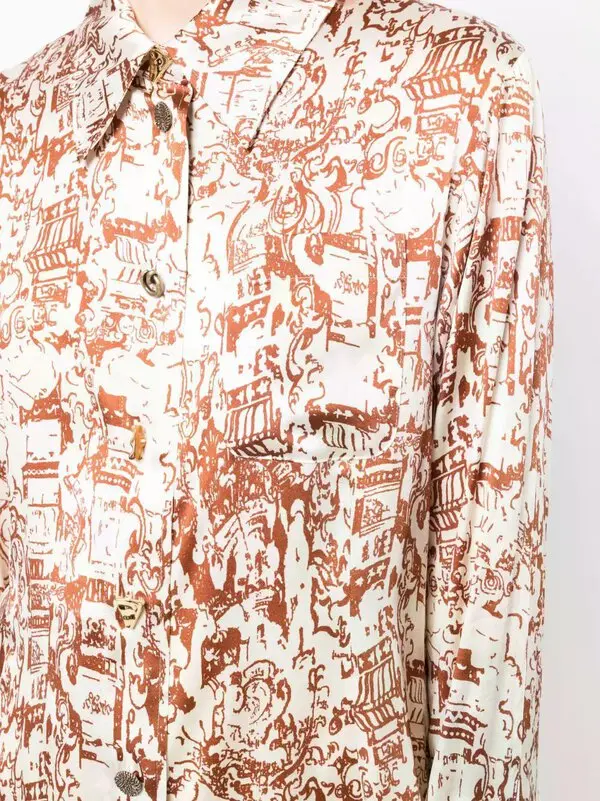 REJINA PYO Kora Printed Stretch-silk Blouse