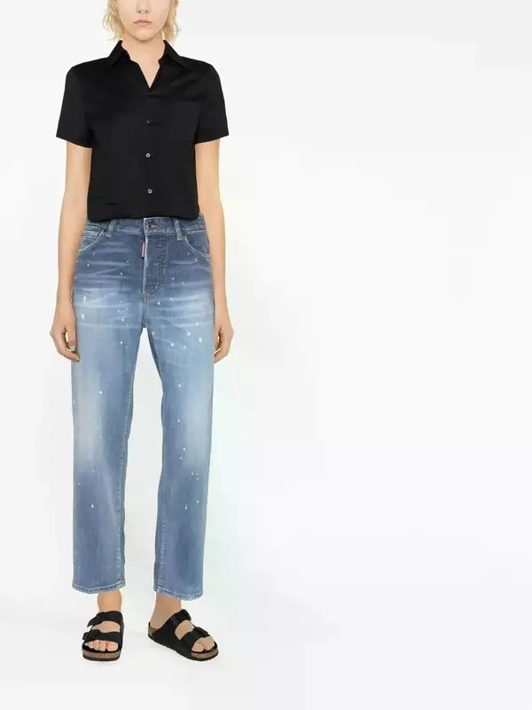 Dsquared2 Distressed Straight-leg Jeans