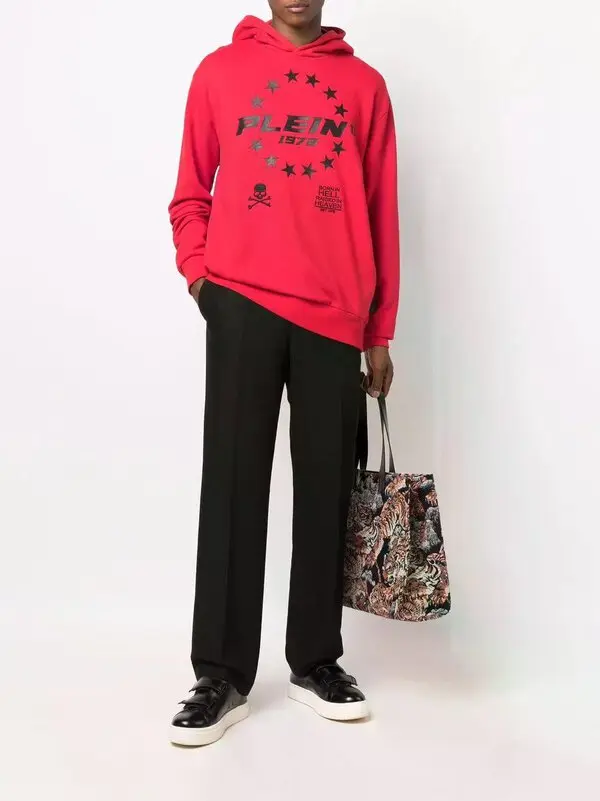 Philipp Plein Logo-print Pullover Hoodie - Red