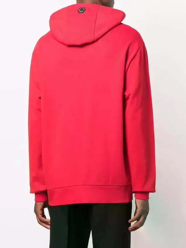 Philipp Plein Logo-print Pullover Hoodie - Red