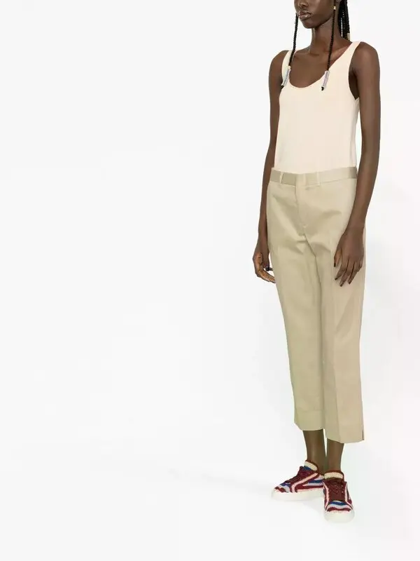 Aspesi Cream Cotton Knitted Scoop Neck Vest Top - Neutrals
