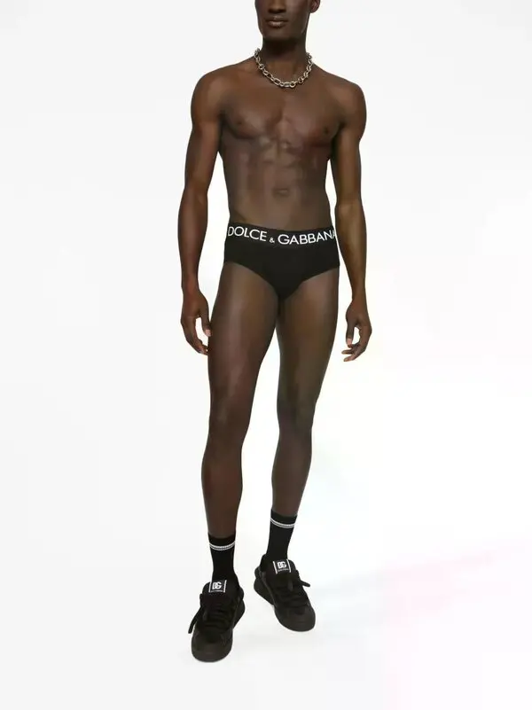 Dolce & Gabbana Logo-print Cotton Briefs - Black