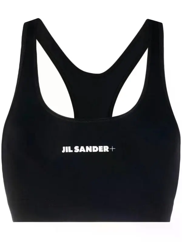 JIL SANDER Logo-print Training Sports Bra - Black
