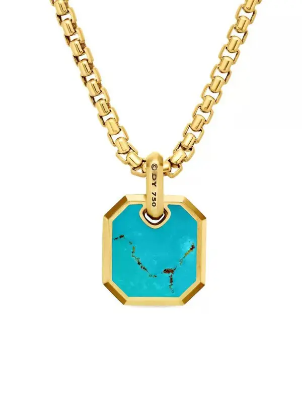 David Yurman 18kt Yellow Gold Turquoise Amulet Pendant