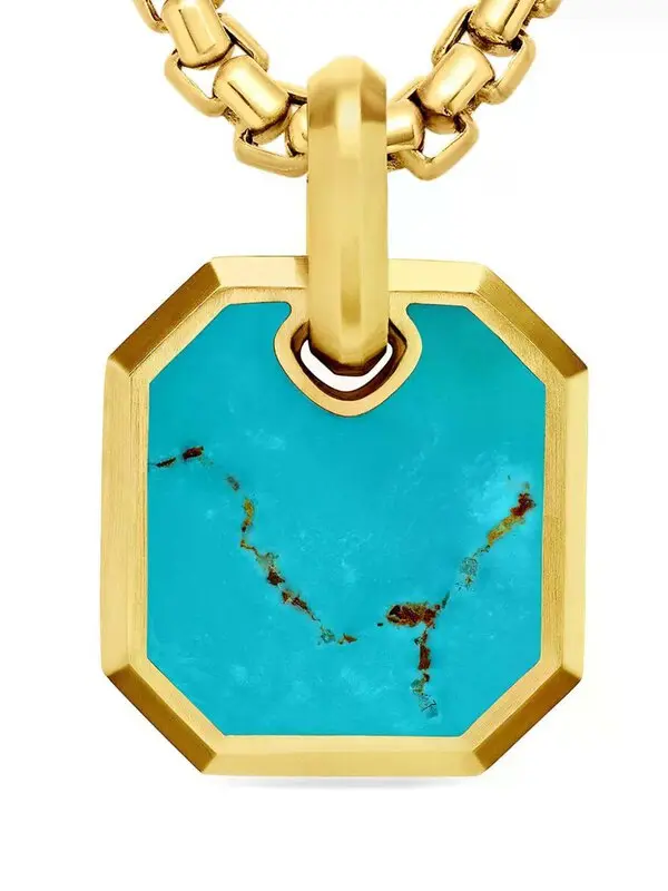 David Yurman 18kt Yellow Gold Turquoise Amulet Pendant