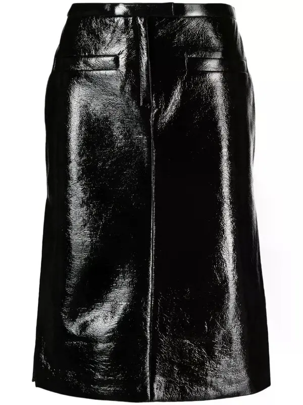 COURREGES Low-rise Vinyl Midi Skirt - Black