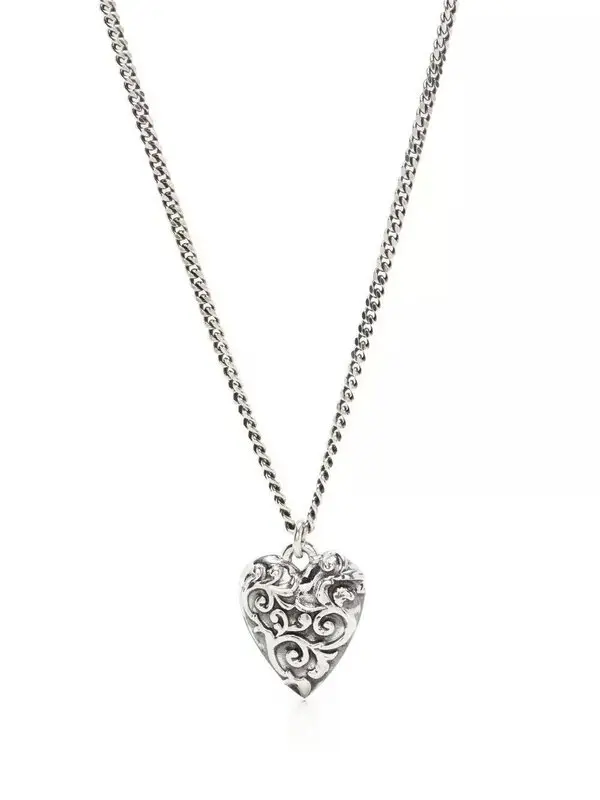 Emanuele Bicocchi Arabesque Heart Pendant Necklace - Silver