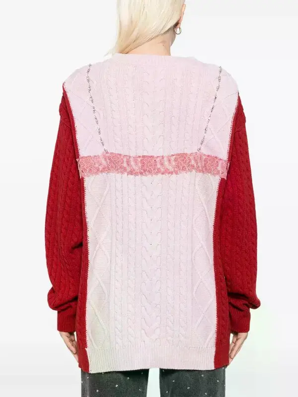 Andersson Bell Wool-cashmere Blend Jumper With Lace Detailing
